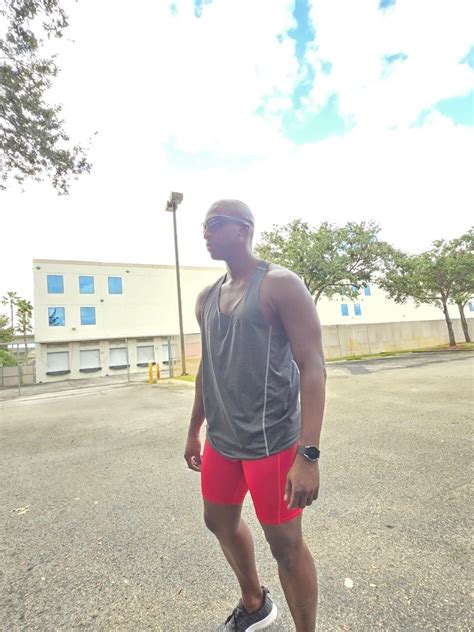 Unisex Red Yoga Shorts Ariole Dieujuste