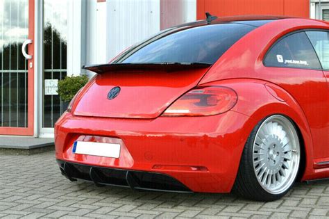 Performance Rear Bumper Diffuser Addon With Ribs Fins For Vw Beetle 5c R 2017 2019 In