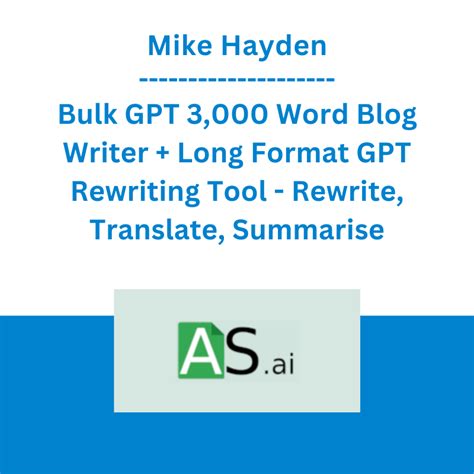 mike hayden bulk gpt 3 000 word blog writer long format gpt