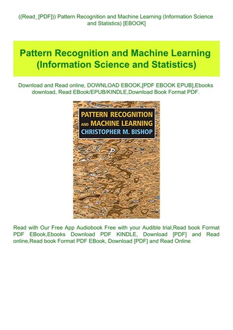 read [pdf] pattern recognition and machine learning information science and statistics [ebook]