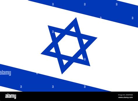 Israel Flag Rectangular Cutout Of Rotated Vector Flag Stock Vector