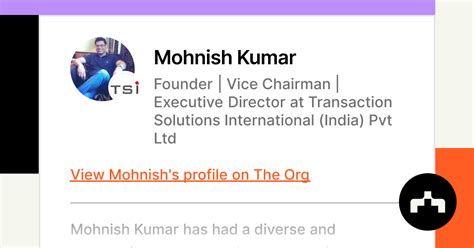 Mohnish Kumar Founder Vice Chairman Executive Director At