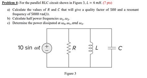 Solved Problem For The Parallel RLC Circuit Shown In Chegg