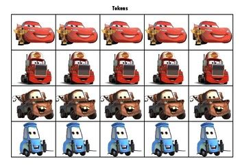 Cars Token Board By Blue Elephant Tpt