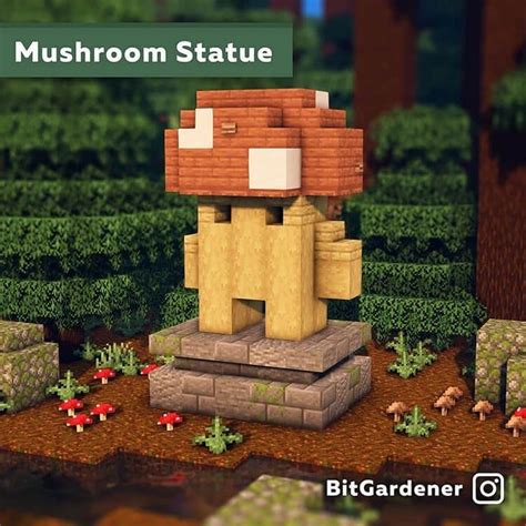 Pin By Vxi ⋆˙ On Minecraft Builds In 2025 Stuffed Mushrooms Statue