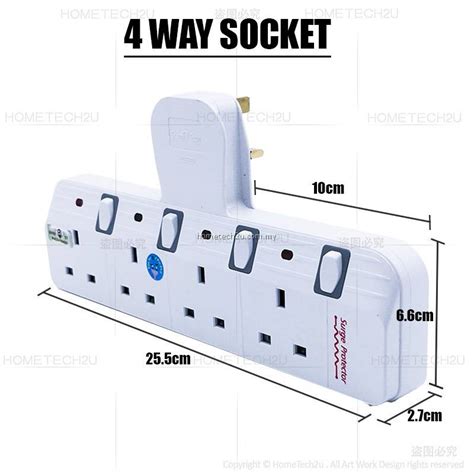 SUNSTAR Multiple T Adaptor Socket Way Way Adaport With A USB Type C Port Multiple Extension