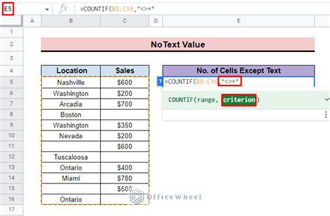 How To Use COUNTIF For Cells Not Equal To Text In Google Sheets