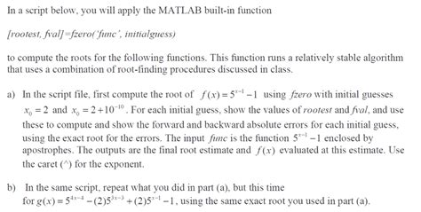 Solved In A Script Below You Will Apply The Matlab Built In