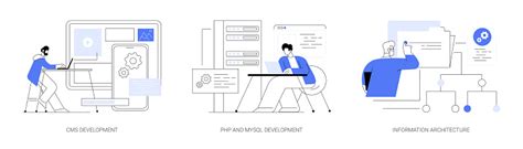 백 엔드 개발 추상적 개념 벡터 일러스트레이션 Php 프로그래밍 언어에 대한 스톡 벡터 아트 및 기타 이미지 Php