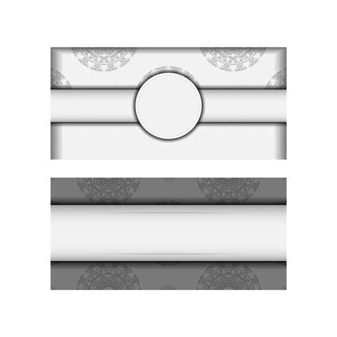 벡터 디자인 엽서를 인쇄할 준비가 되었습니다 검은색 만다라 패턴이 있는 흰색 색상입니다 텍스트 및 그리스어 장식에 대 한 장소를 가진 초대 템플릿 프리미엄 벡터