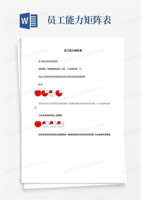 员工能力矩阵表word模板下载 编号qvwzxjwv 熊猫办公