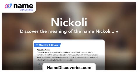 Nickoli Name Meaning And Origin
