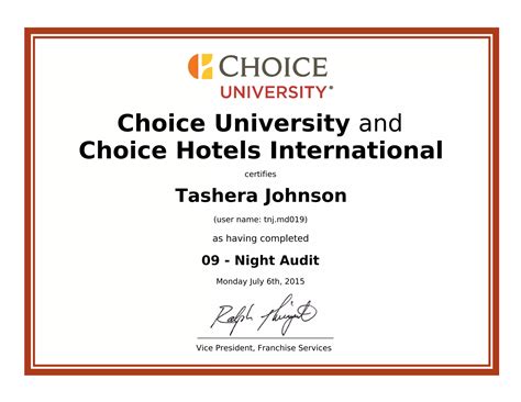 Night Audit Certificate 1 Pdf