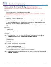 Class Activity Network By Design ILM Pdf Class Activity Network By Design