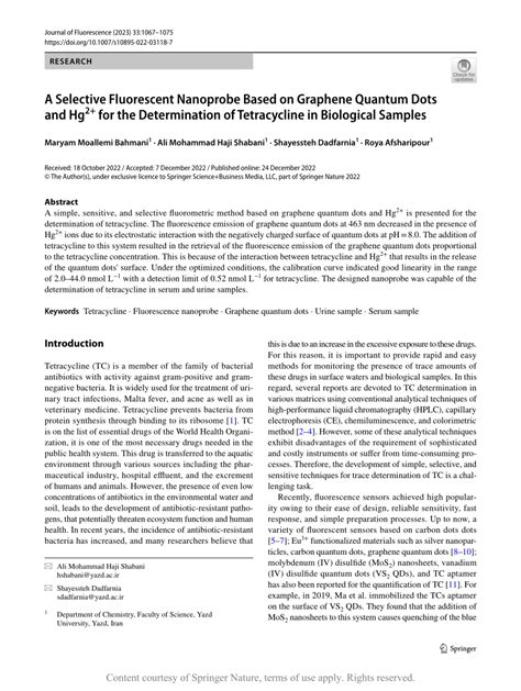 A Selective Fluorescent Nanoprobe Based On Graphene Quantum Dots And Hg2 For The Determination