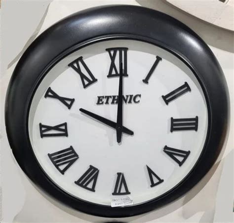 Ethnic Artifacts Black Wooden Analog Wall Clock For Home Size 14