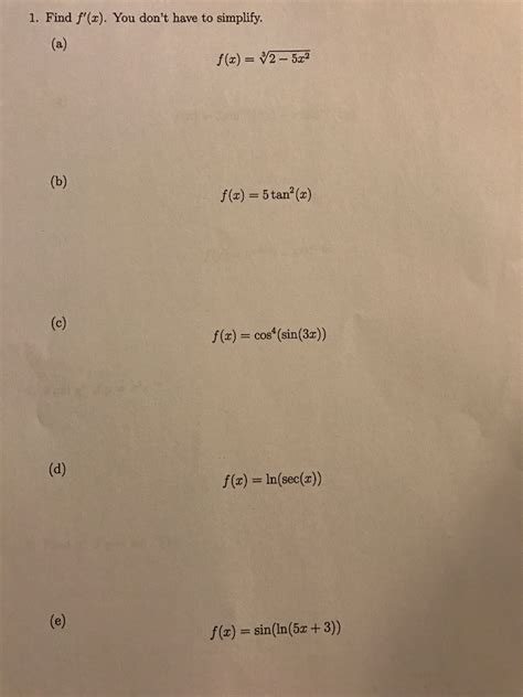 solved find f x you don t have to simplify f x