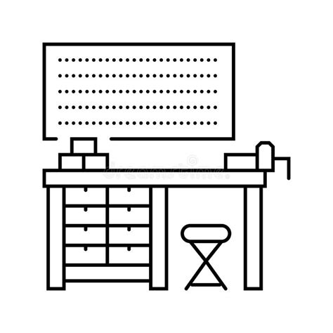 Workbench Tools Line Icon Vector Illustration Stock Vector