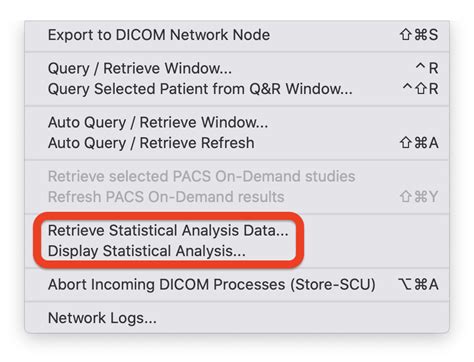 Osirix Dicom Viewer Statistical Analysis