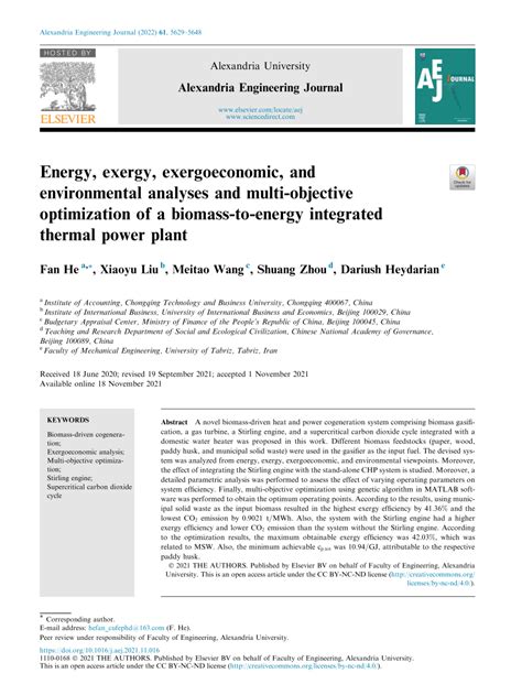 Pdf Energy Exergy Exergoeconomic And Environmental Analyses And Multi Objective