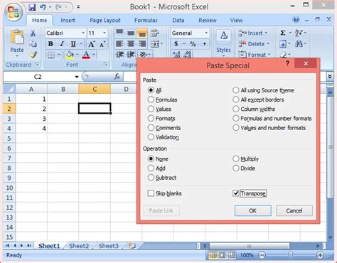 How To Use The TRANSPOSE Function Using Formula And With Mouse Clicks