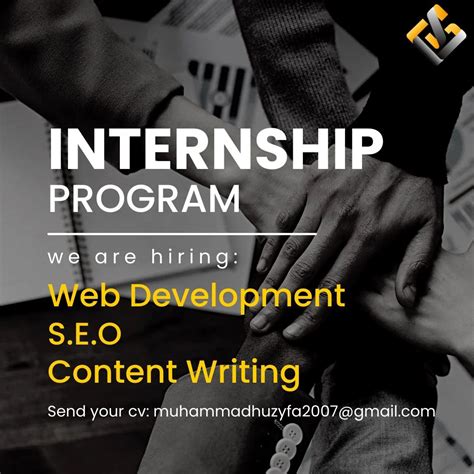 huzyfa rajpoot on linkedin subject internship opportunity web development seo and content