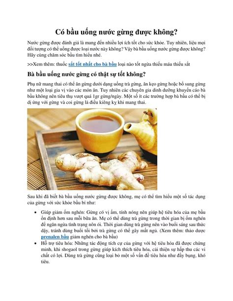PPT Có bầu uống nước gừng được không PowerPoint Presentation ID