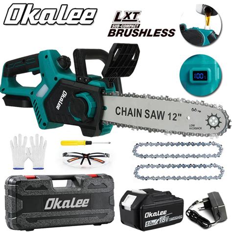 Okalee 12-дюймовая бесщеточная бензопила, инструменты для обрезки ...