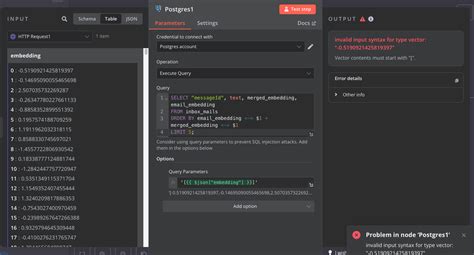 Issue With Postgre Sql Query When Converting Embedding Array To Vector