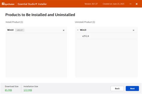 Installing Syncfusion WinUI Web Installer Syncfusion