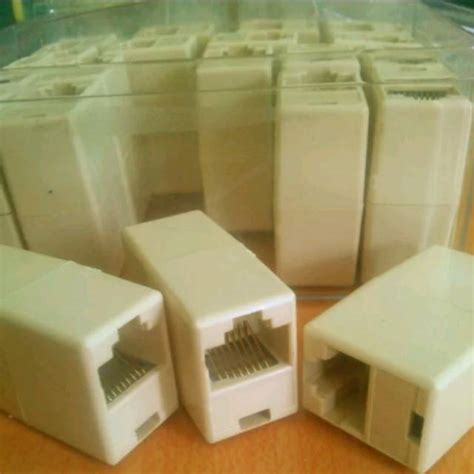 Jual Barel Konektor RJ Cat Female To Female Network Ethernet Lan Cable Barrel Joiner Socket