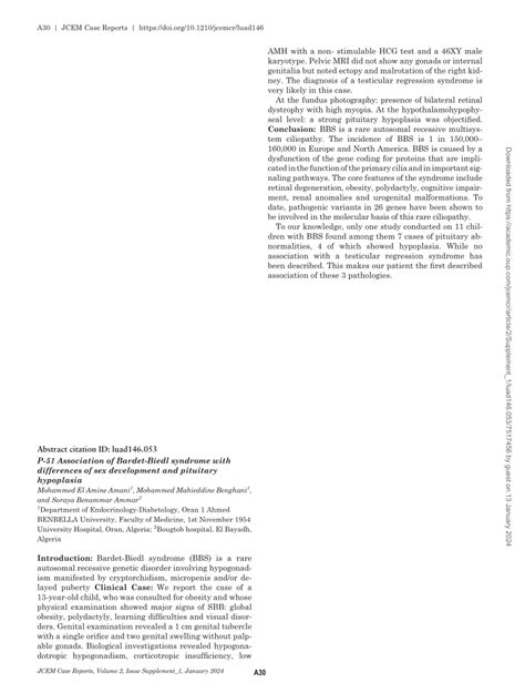Pdf P 51 Association Of Bardet Biedl Syndrome With Differences Of Sex Development And