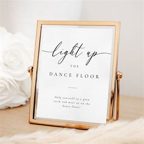 Light Up The Dance Floor Wedding Sign Let Love Glow Glow Stick Sign