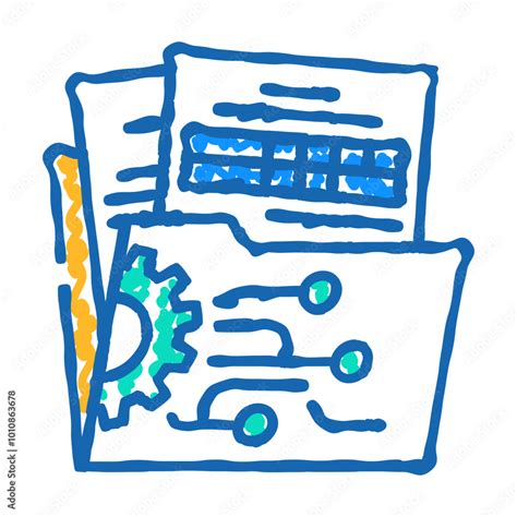 Data Governance Business Process Doodle Icon Sketch Vector Data Governance Business Process