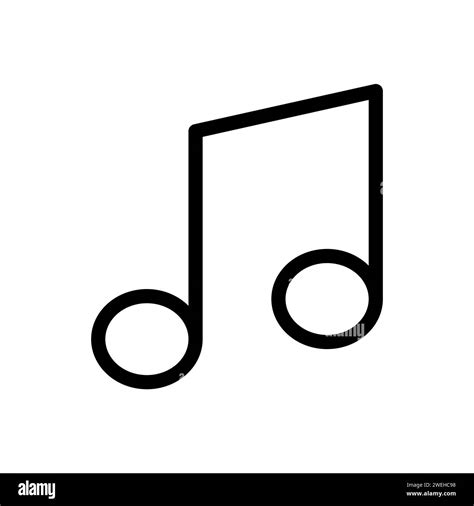 Vector Black Line Icon Musical Note Isolated On White Background Stock