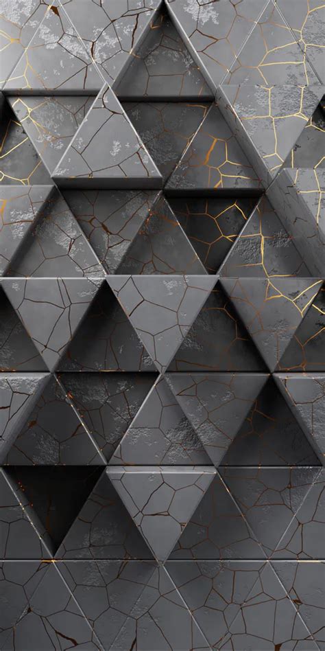 Треугольники, 3D, Серый металл, Геометрия (4320x7680) - обои для ...