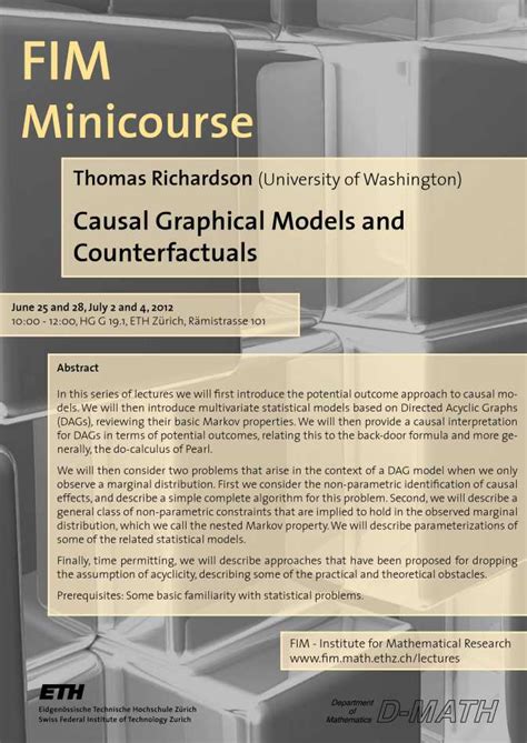 Causal Graphical Models And Counterfactuals Fim Institute For