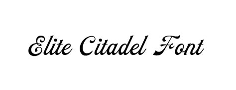 Elite Citadel Font Dafont Style