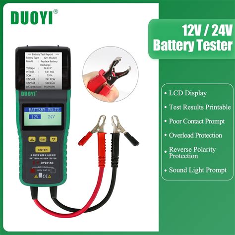 Automotive Battery Tester Car Battery Load Detector 12v 24v Lead Acid