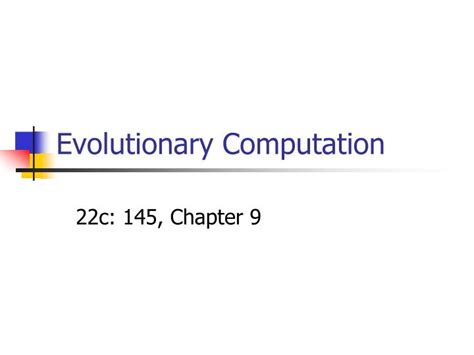 ppt evolutionary computation powerpoint presentation free download