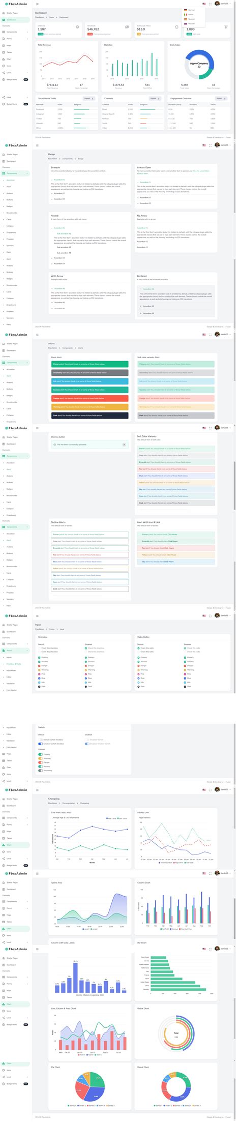 实用管理门户网站tailwindcss模板 17素材网