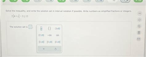 Solved Solve The Inequality And Write The Solution Set In Chegg Com