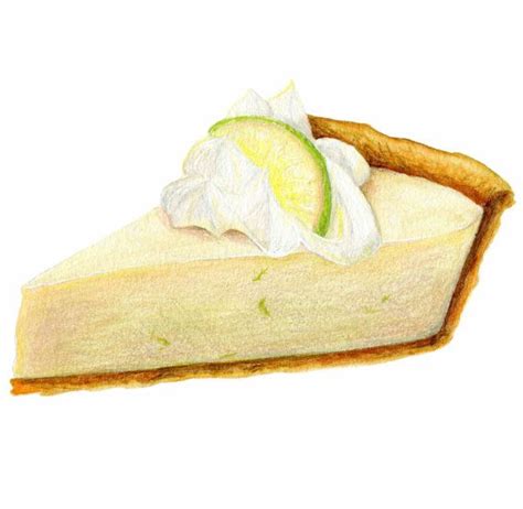Key Lime Pie Art Food Illustration Archival Art Print Food Art Food Illustrations