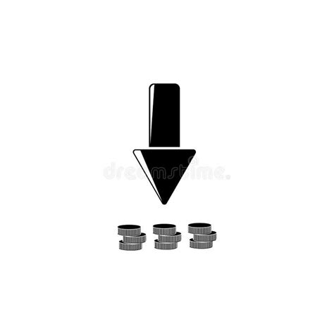 Drop Arrow And Penny Icon Element Of Finance Illustration Premium