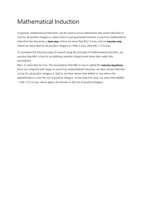 Module Discrete Mathematics Mathematical Induction In General Mathematical Induction