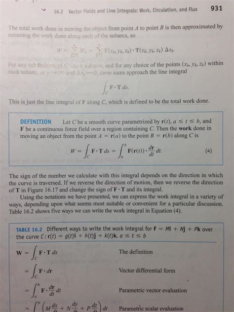 Forces Line Integral Definition Of Work Clarification Physics Stack