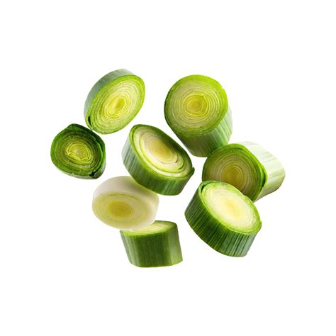 Ai Generated Floating Slices Of Leek Without Shadow Isolated Transparent Background Png
