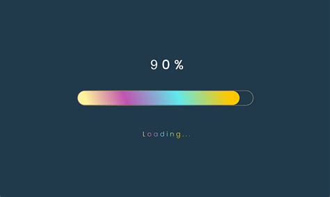 90 레인보우 로딩 바 Luplouad 사용자 인터페이스 다채로운 미래 로딩 기호 로딩 탭 메뉴 Ui 다운로드 진행률 웹 디자인