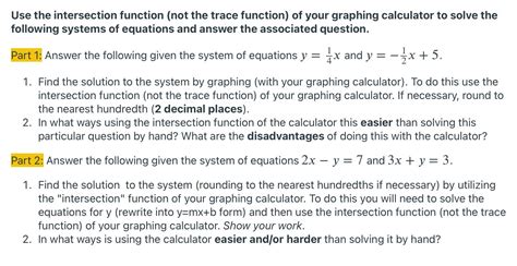 Solved Use The Intersection Function Not The Trace