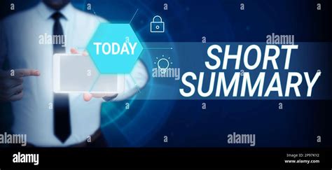 Hand Writing Sign Short Summary Concept Meaning Brief Statement Of Main Points Clear Stock